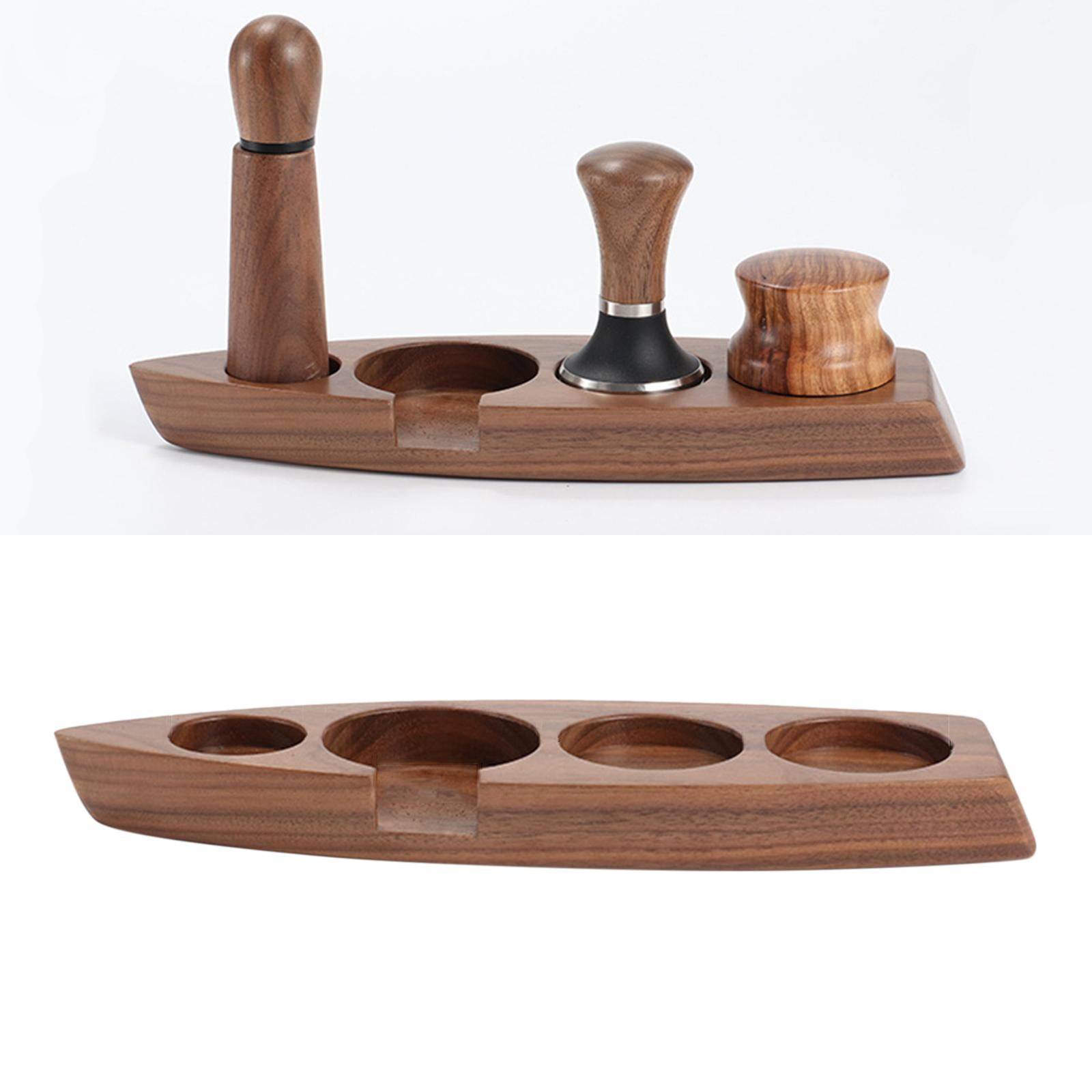 Coffee Tamper Holder Slip Stand Countertop for kitchen and home Walnut ...