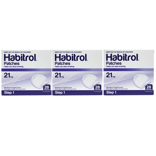 3 Pack - STEP 1 Habitrol Nicotine Patch (28 EACH) 21mg, Total 84 ...