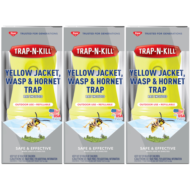 (3 Pack) Enoz Trap N Kill Yellow Jacket Hornet and Wasp Trap with Bait ...