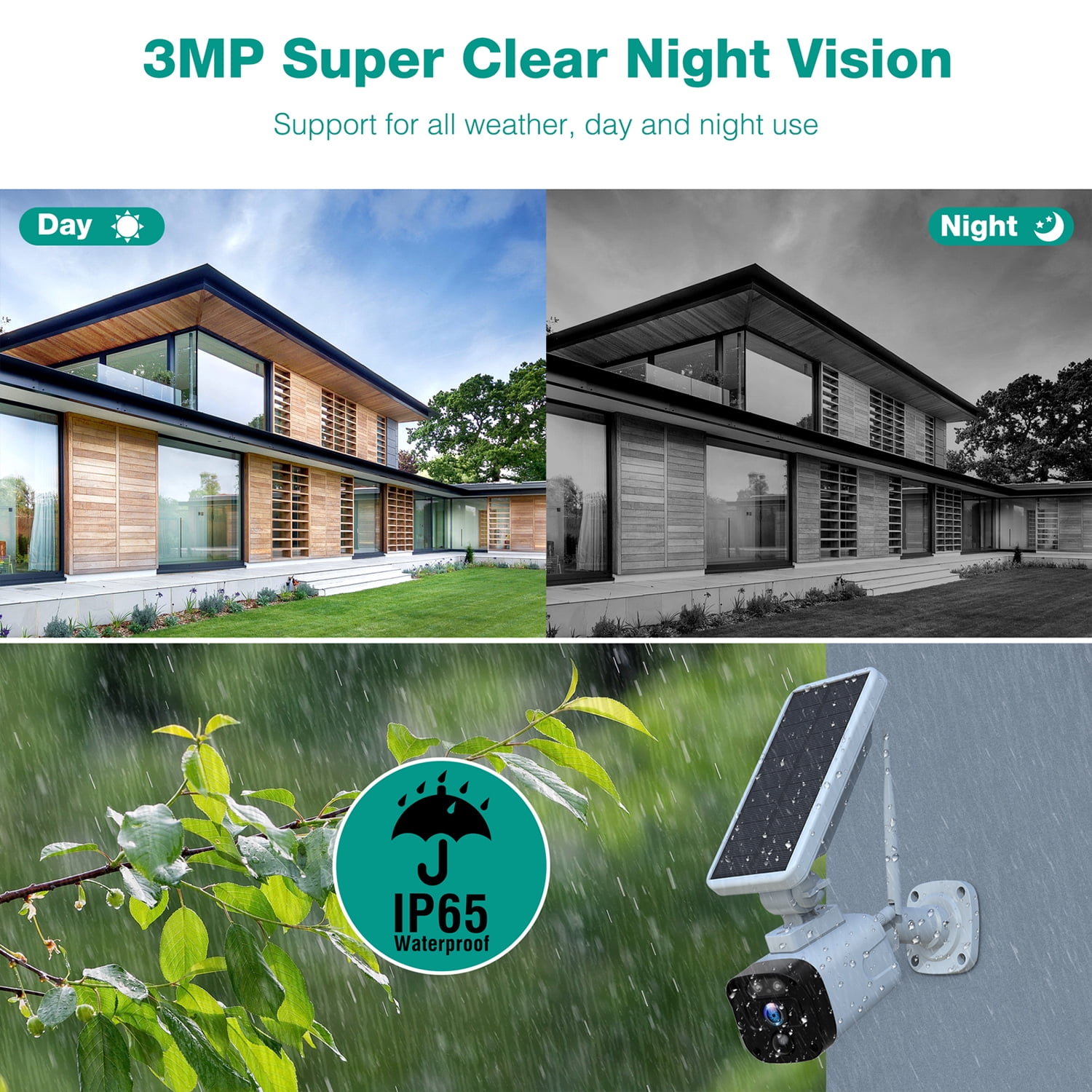 Buy TOGUARD 3MP Solar Battery Wireless Security Camera System Outdoor ...