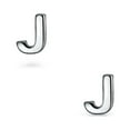 Alphabet Letter J Initial Block Type Stud Earrings Sterling Silver ...