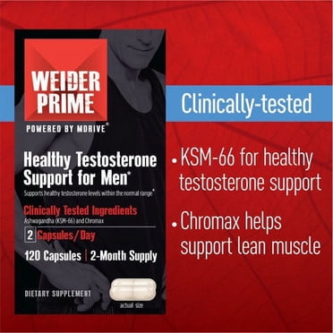 Weider Prime Testosterone Support, 120 Capsules - Walmart.com