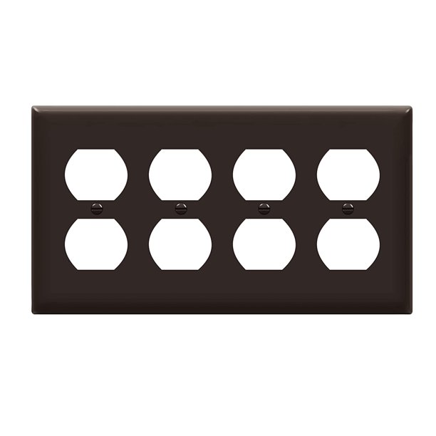 ENERLITES Quad Duplex Receptacle Wall Plate, Four Gang Electrical ...