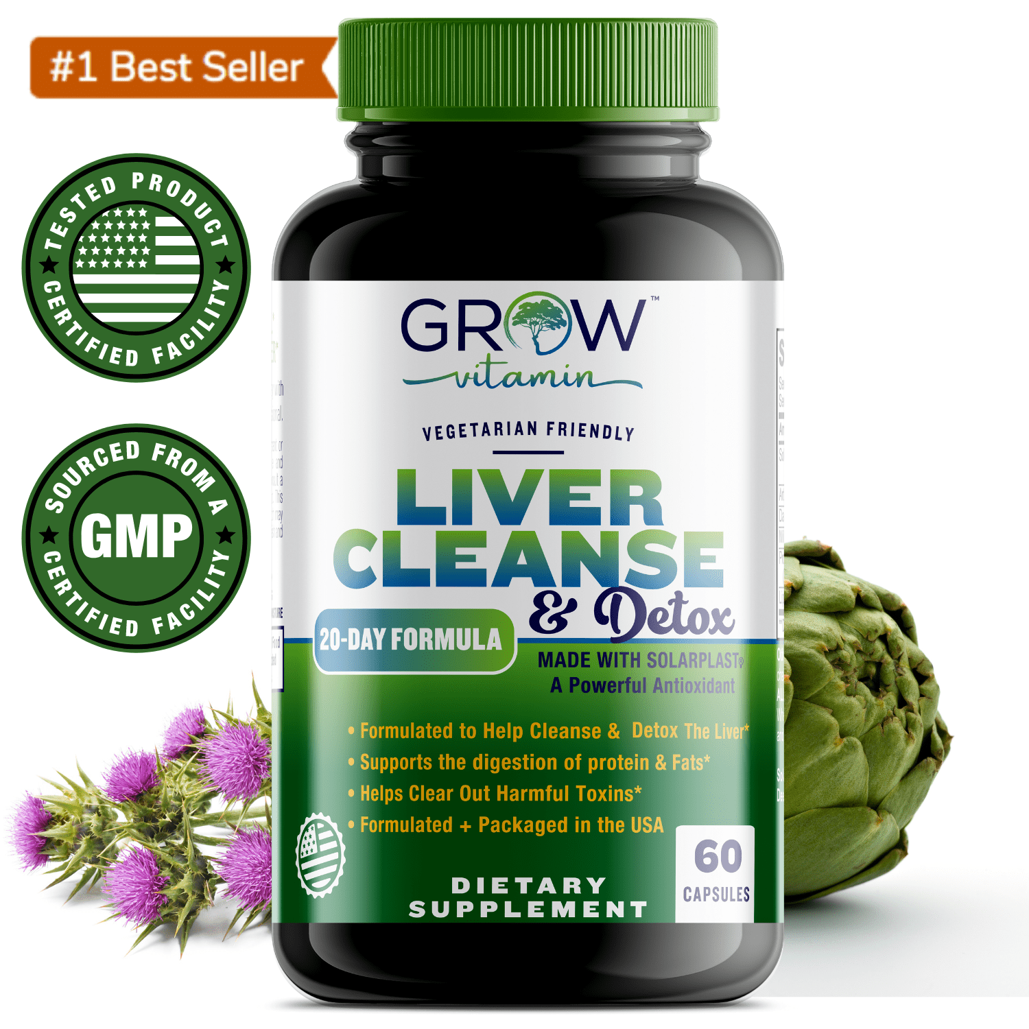Grow Vitamin Liverwell, Cleanse & Detox - 20 Day Formula, Liver Health ...