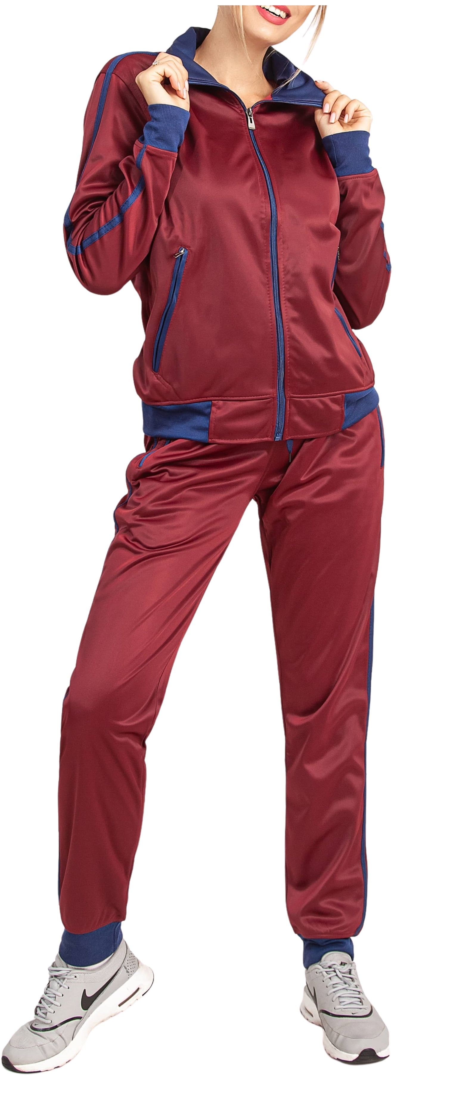 Women's 2-Piece Sunshine Jogger Tracksuit Track Jacket and Track Pants ...