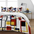 4 Piece Duvet Cover Set Full, Nordic Retro Geometric Art Soft ...