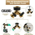 Brass Heavy Duty 2 Way Y Valve Garden Hose Splitter Adapter High Flow ...