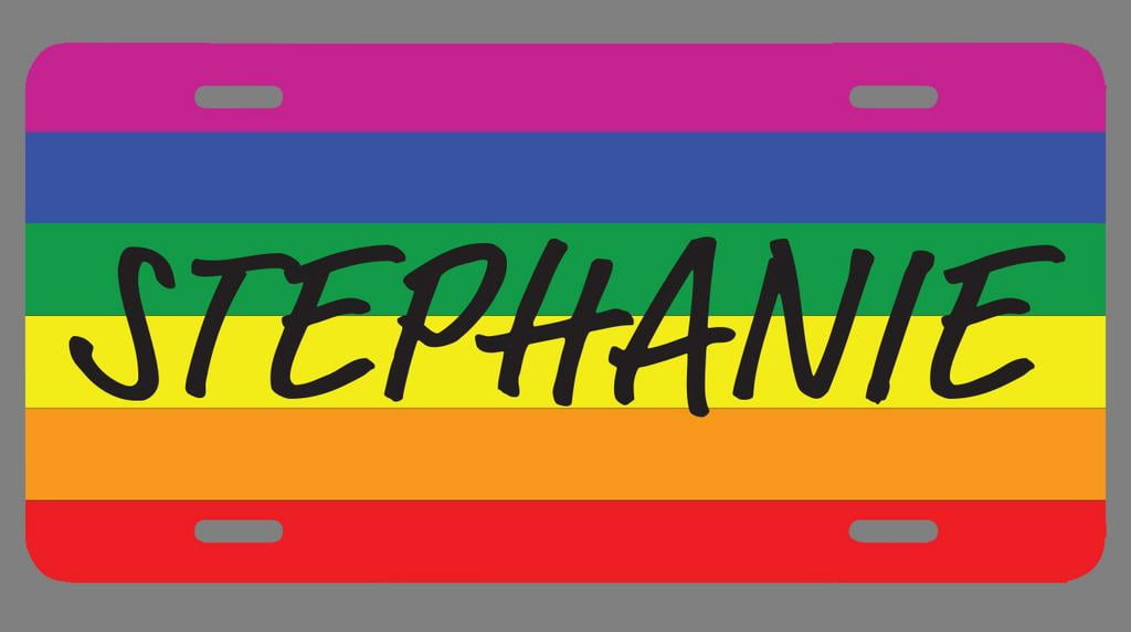 Stephanie Name Pride Flag Style License Plate Tag Vanity Novelty Metal ...