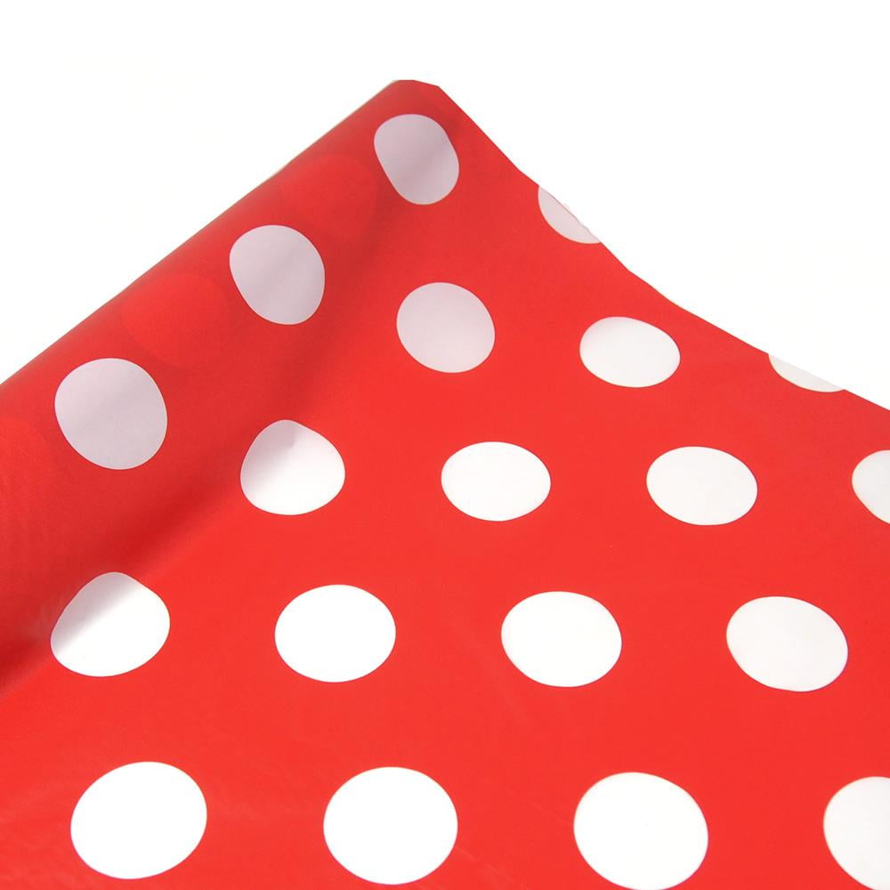 Polka Dot Plastic Table Roll Uncut, Red, 40-Inch x 100-Inch - Walmart.com