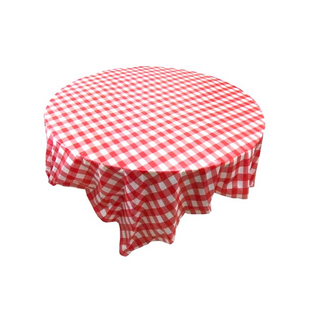 Plastic Red Checkered Tablecloth