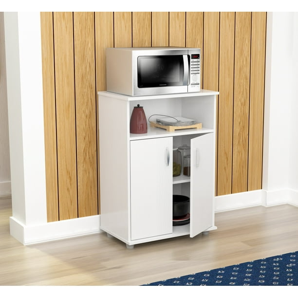 Inval Modern 3-Shelf Microwave Cabinet 24"W, Washed Oak - Walmart.com