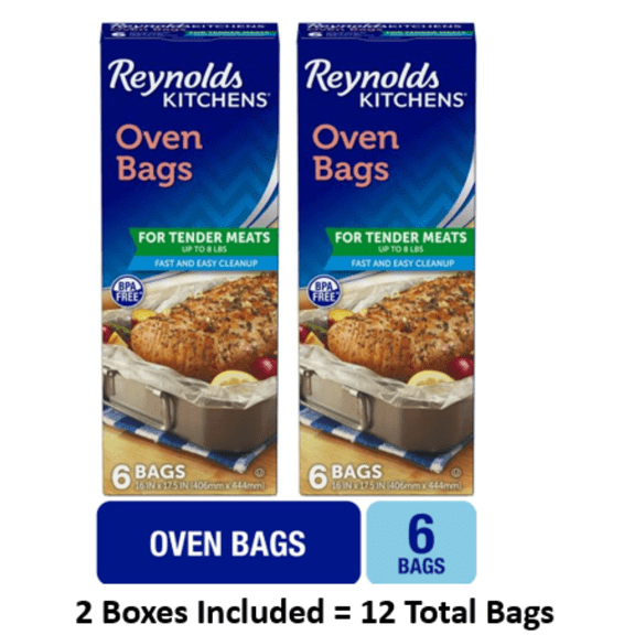 (2 pack) Reynolds Kitchens Oven Bags, Large, 6 Count - Walmart.com