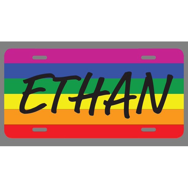 Ethan Name Pride Flag Style License Plate Tag Vanity Novelty Metal | UV ...