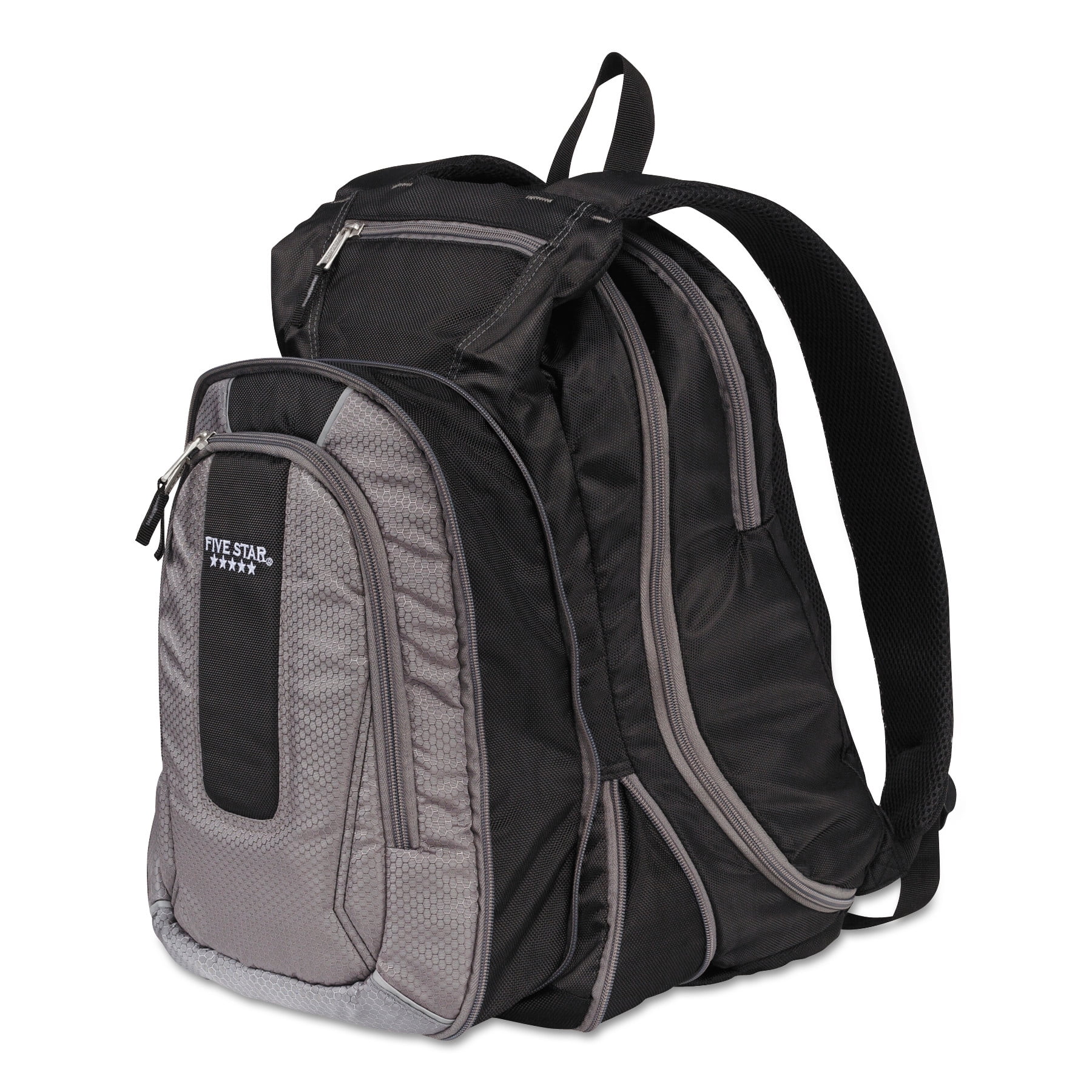 Five Star Expandable Backpack, 14" x 8" x 19", Gray/Black -MEA73415 ...