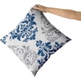 Boho Floral Pillow Covers Set of 2, Blue Gray Damask Flowers Decorative ...
