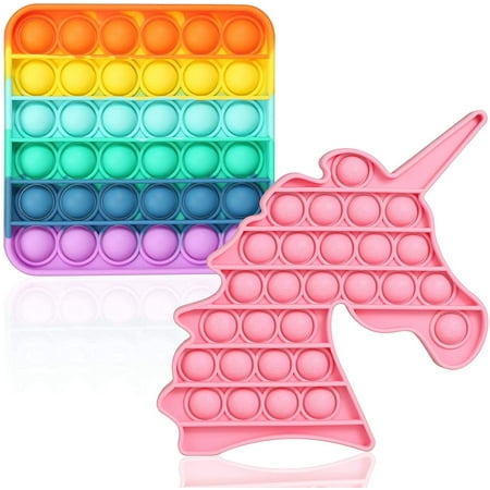 Fidget Toy Rainbow Unicorn Push with Popping Sound Bubble Sensory ...