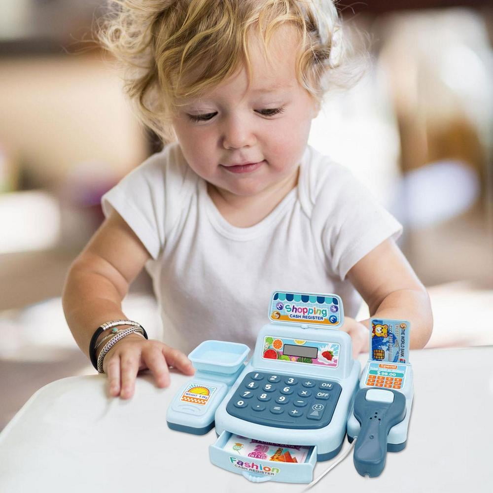 Buy Peitten Kids Cash Register Toy Grocery Store Scanner Pretend Play ...
