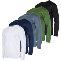 Real Essentials 3 Pack: Men's Dry-Fit Active Quarter Zip Long Sleeve ...