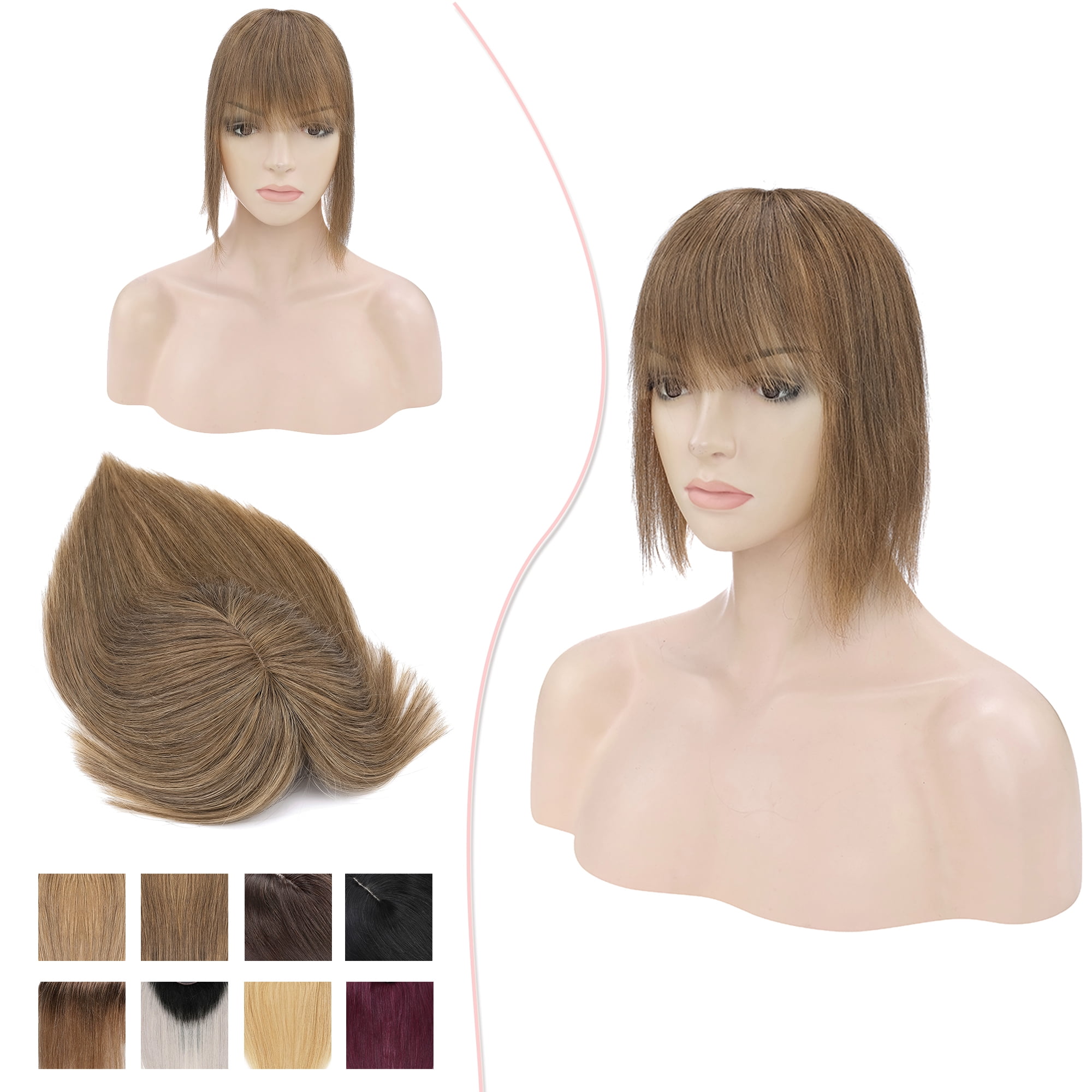 MY-LADY 100% Remy Human Hair Women Topper Hair Toppers Silk Base Hair ...