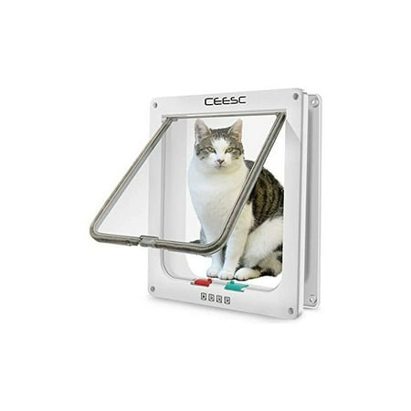 Size 4 Position Pet Door Cat Dog Lockable Lock Flap Door Pet Hatch (XL ...