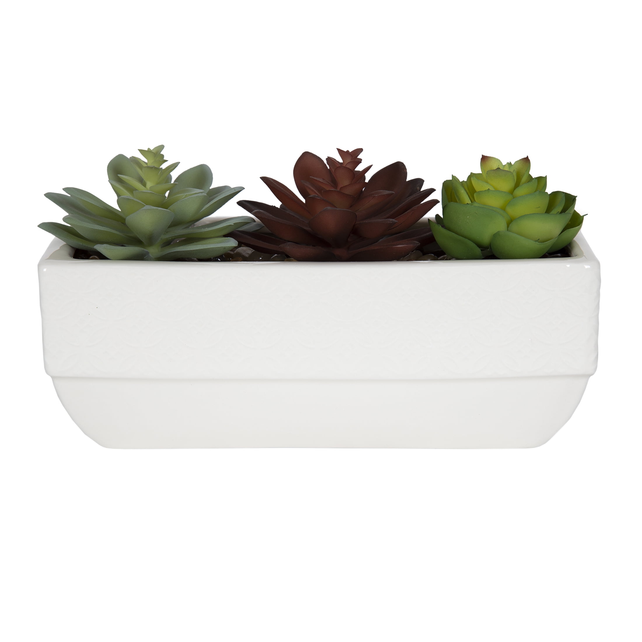 5" Artificial Jade Plants in White Ceramic Planter by Mainstays ...