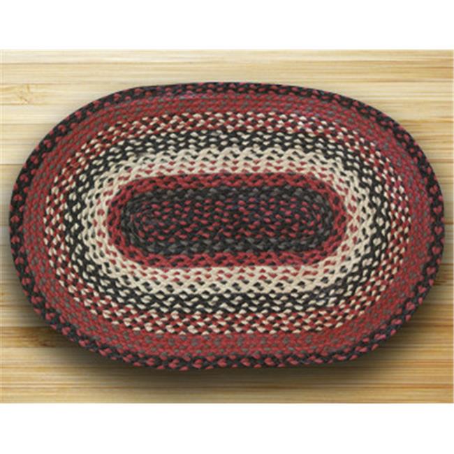 Earth Rugs Oval Braided Black/Ivory Area Rug - Walmart.com