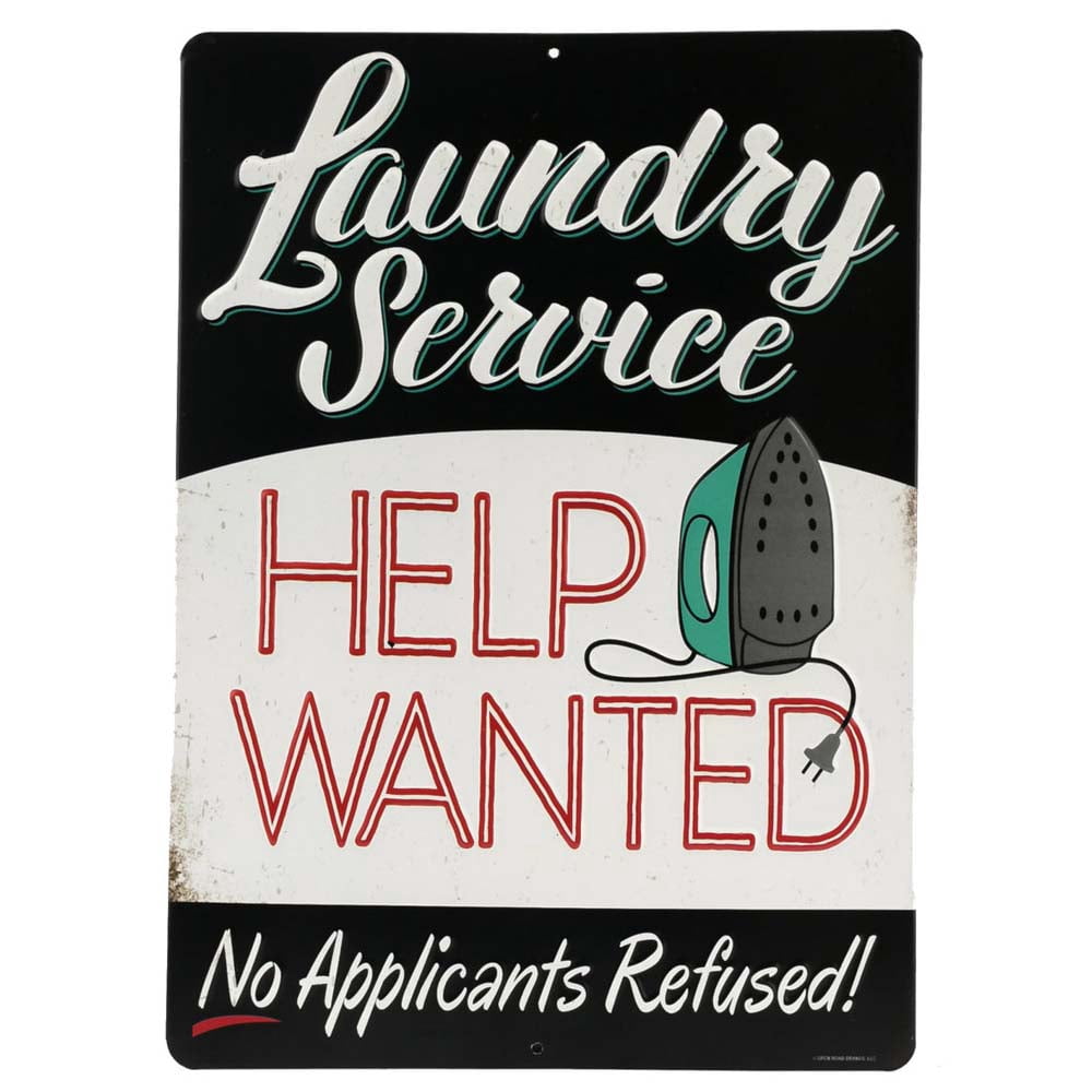 Laundry Service Embossed Metal Sign - Walmart.com