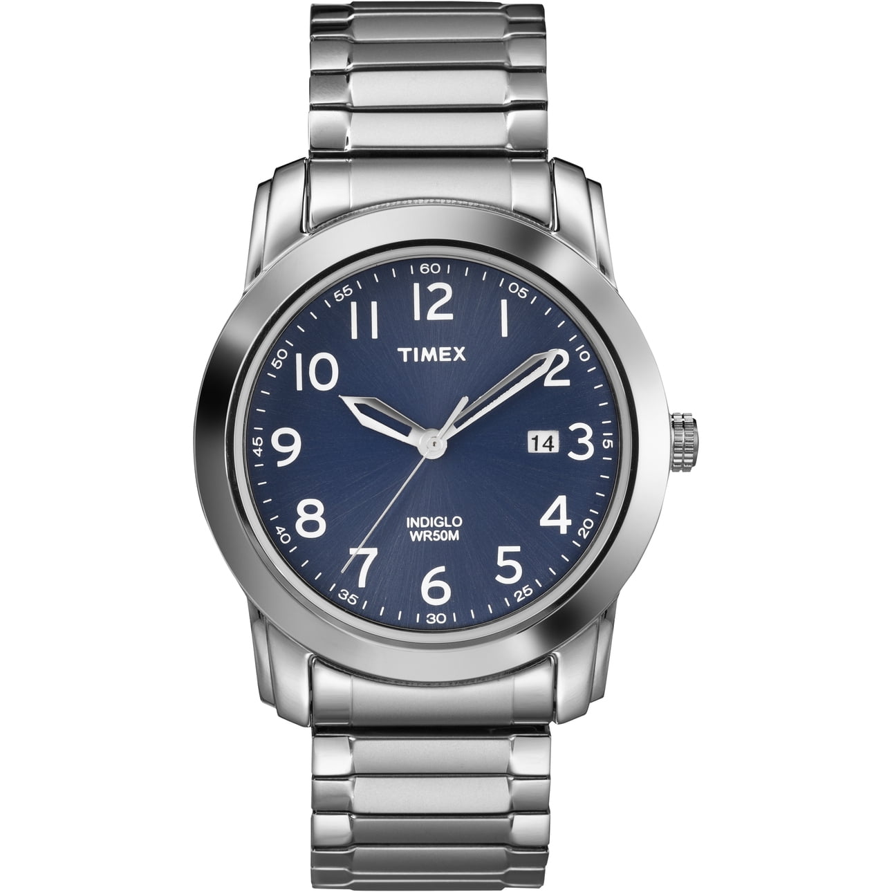 Timex Men's Highland Street Silver/Blue 39mm Casual Watch, Expansion ...