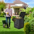 80-Gallon Outdoor Composter with Large Openable Lid and Bottom Exit ...