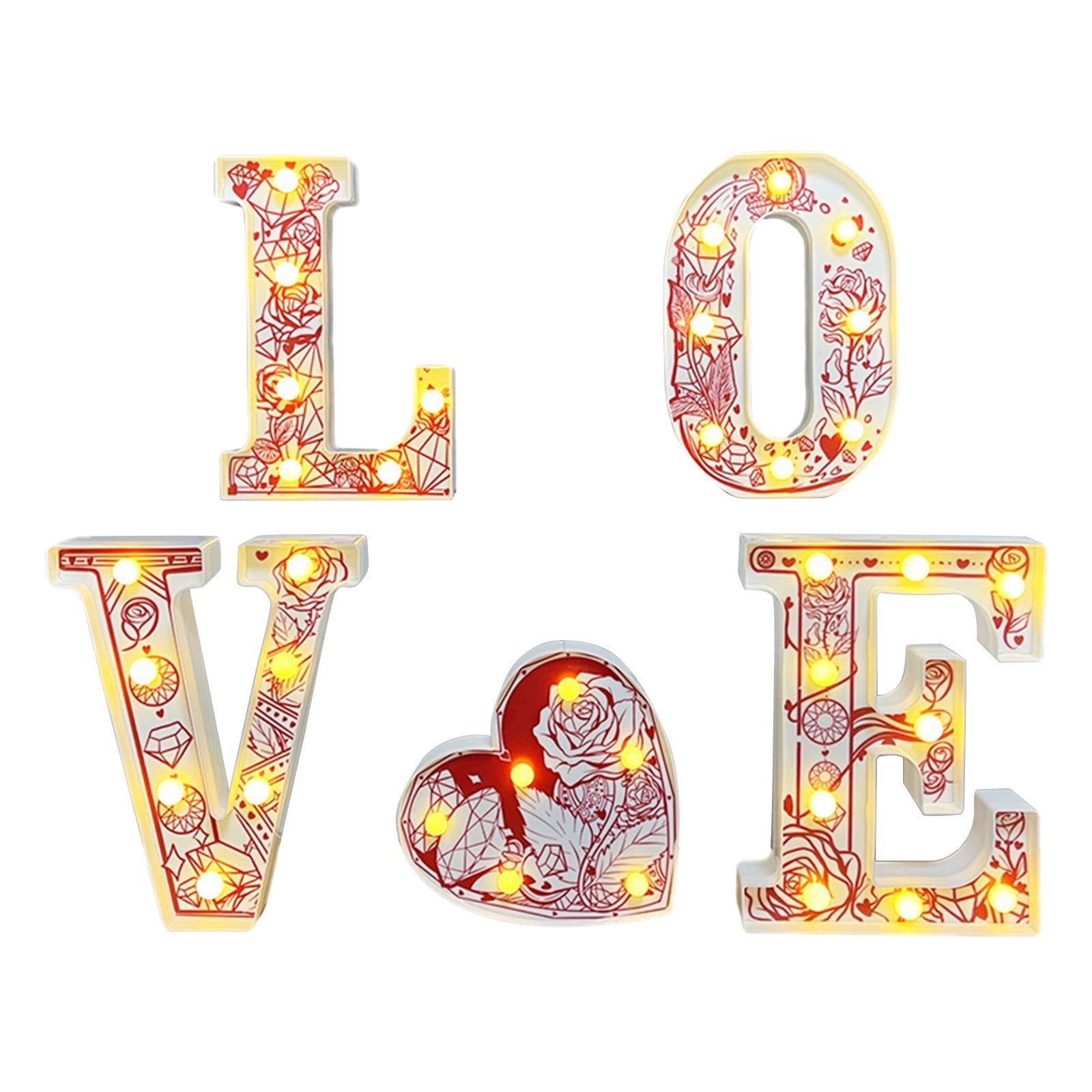 ¡Liquidación! Letras iluminadas para decoración de San Valentín, letras ...