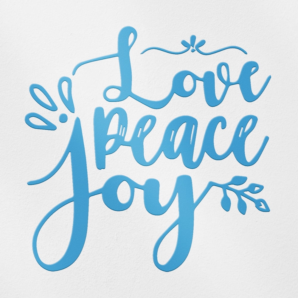 Transparent Decal Stickers Of Love Peace Joy (Azure Blue) Premium ...