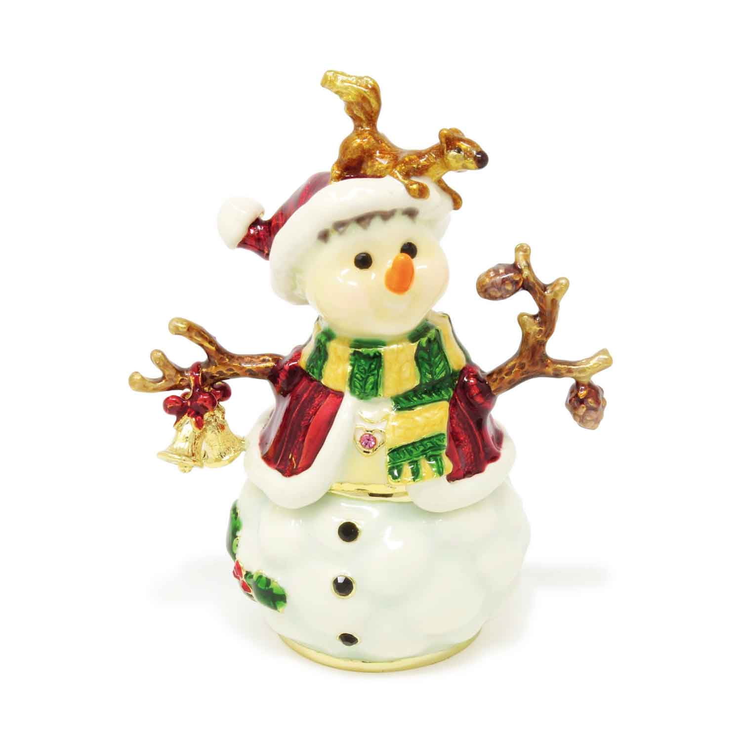 Supreme Housewares Country Snowman with Crystal Glass Pewter Hinged ...