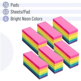 Mr. Pen Sticky Notes 1x3 Inch Bright Colors Pack of 36 Pads 2160 Sheets ...