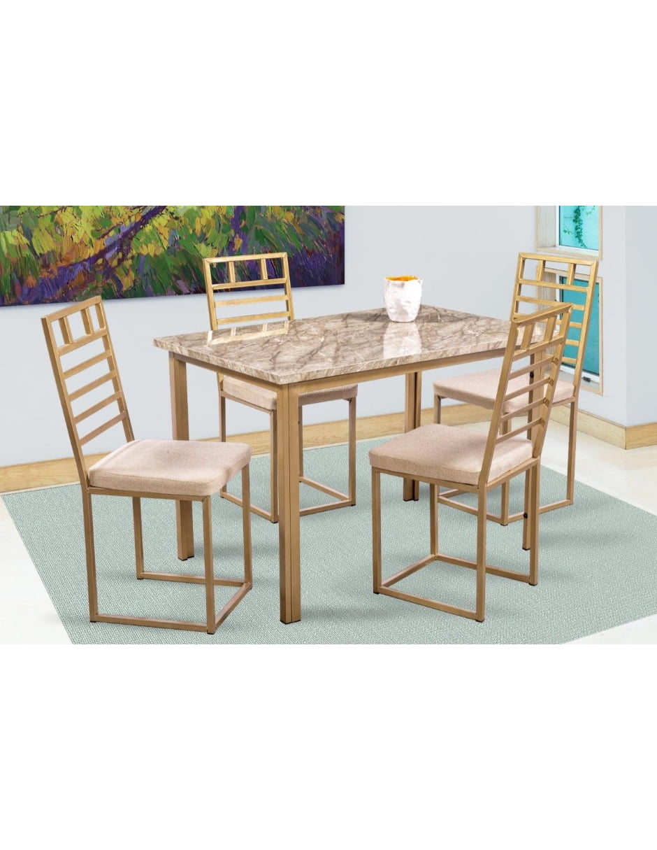 Comedor Naya Oro MOBILKRAFT 4 Sillas Tubulares Estilo Contemporáneo ...