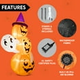 Joyfy 6 FT Halloween Inflatables Stacked Pumpkins and Ghost with Build ...