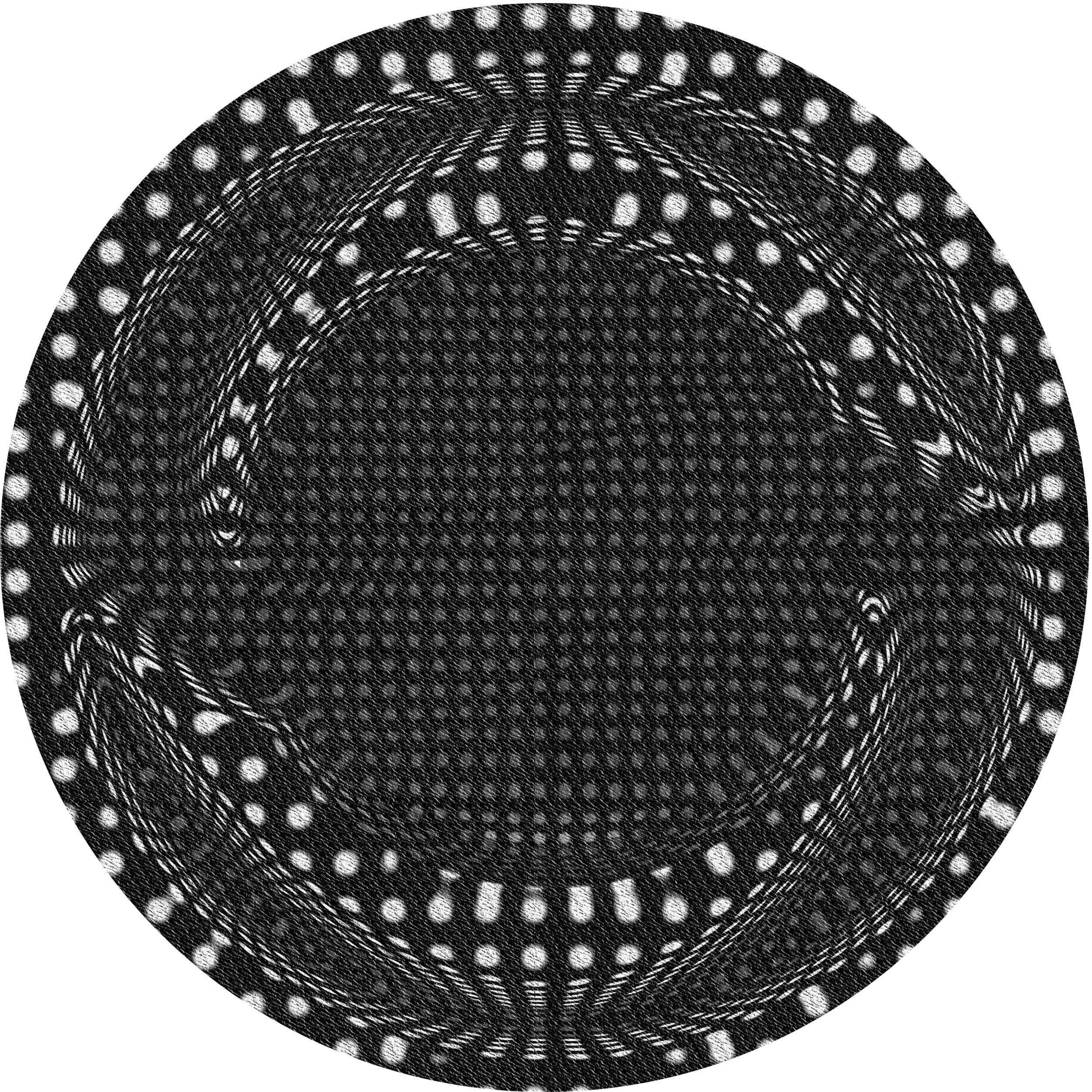 Ahgly Company Indoor Round Patterned Night Black Area Rugs, 6' Round ...