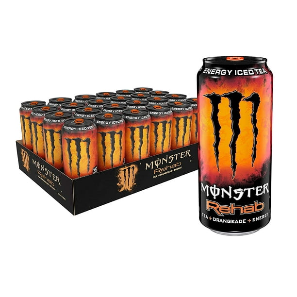 Monster Rehab Tea + Orangeade + Energy, Energy Iced Tea, 15.5 Ounce ...