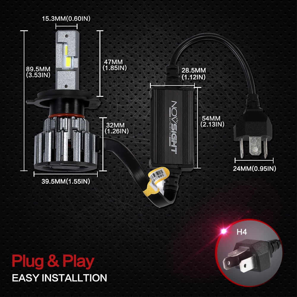 Buy Novsight H4 H7 H11 9005 9006 Headlights,High/Low Beam/Fog Light H11 ...