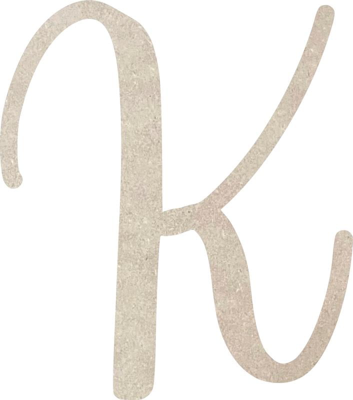 MDF Wood Letter K Craft, Paintable 8'' Tall Paintable, DIY Cailyn Bloom ...