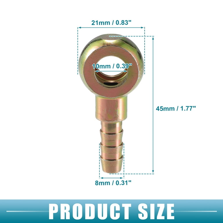 10mm ID 10mm OD Banjo Bolt Hose Barb Fittings Universal Banjo Fitting