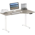 SHW 55-Inch Electric L-Shaped Lift Desk, Height Adjustable, Oak ...