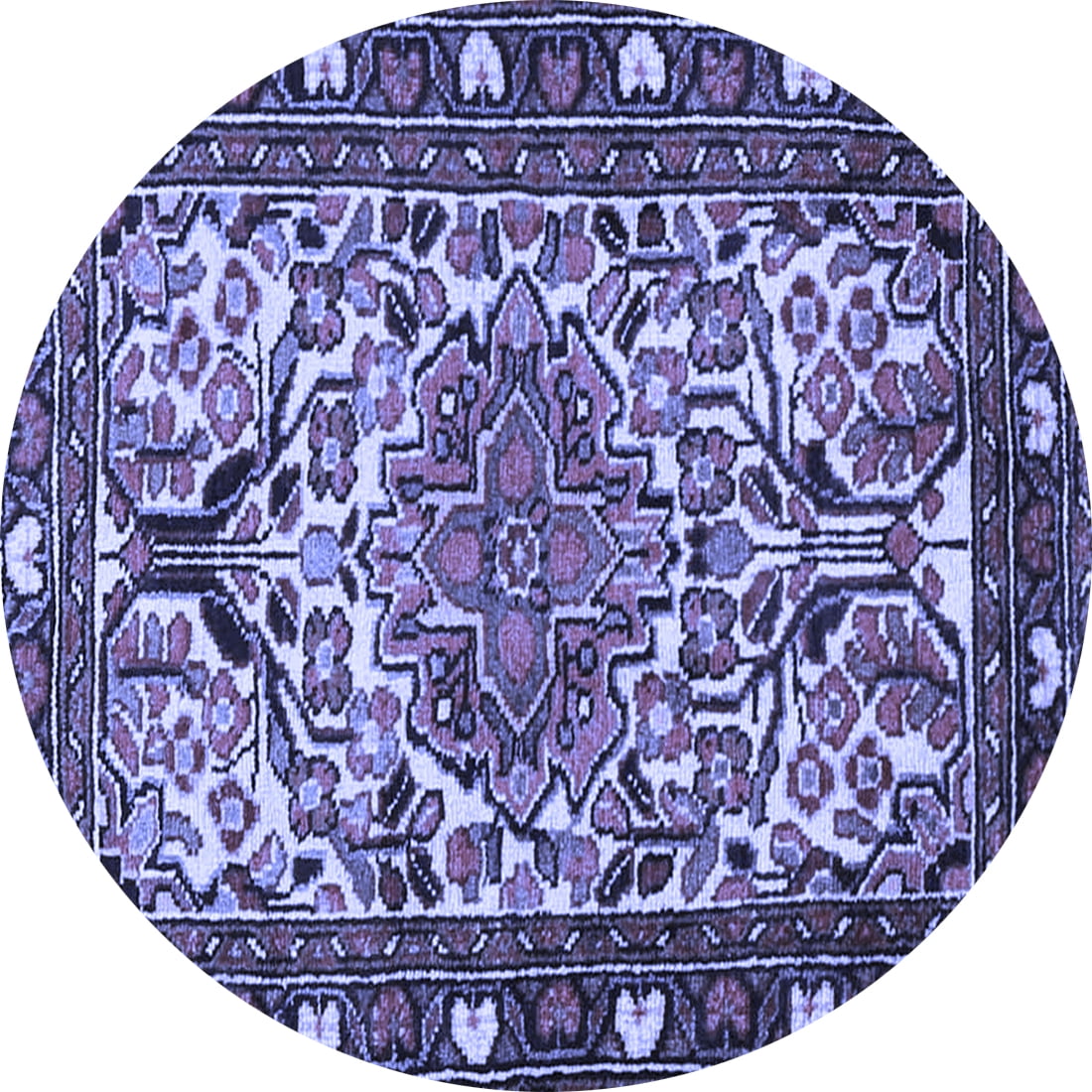 Ahgly Company Indoor Round Persian Blue Traditional Area Rugs, 8' Round ...