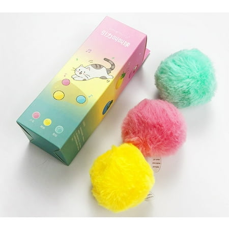 Amyove Cat Fluffy Ball 3 Lifelike Animal Chirping Sounds Interactive ...