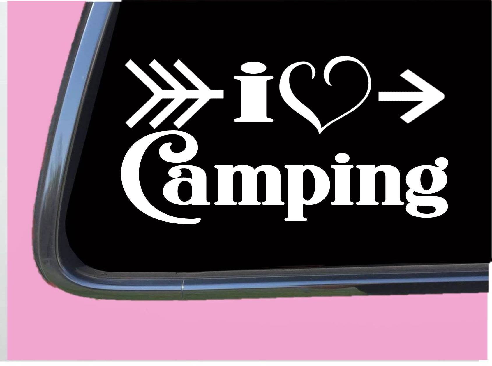 I love Camping Arrows TP027 vinyl 8" Decal Sticker camper boots trail ...