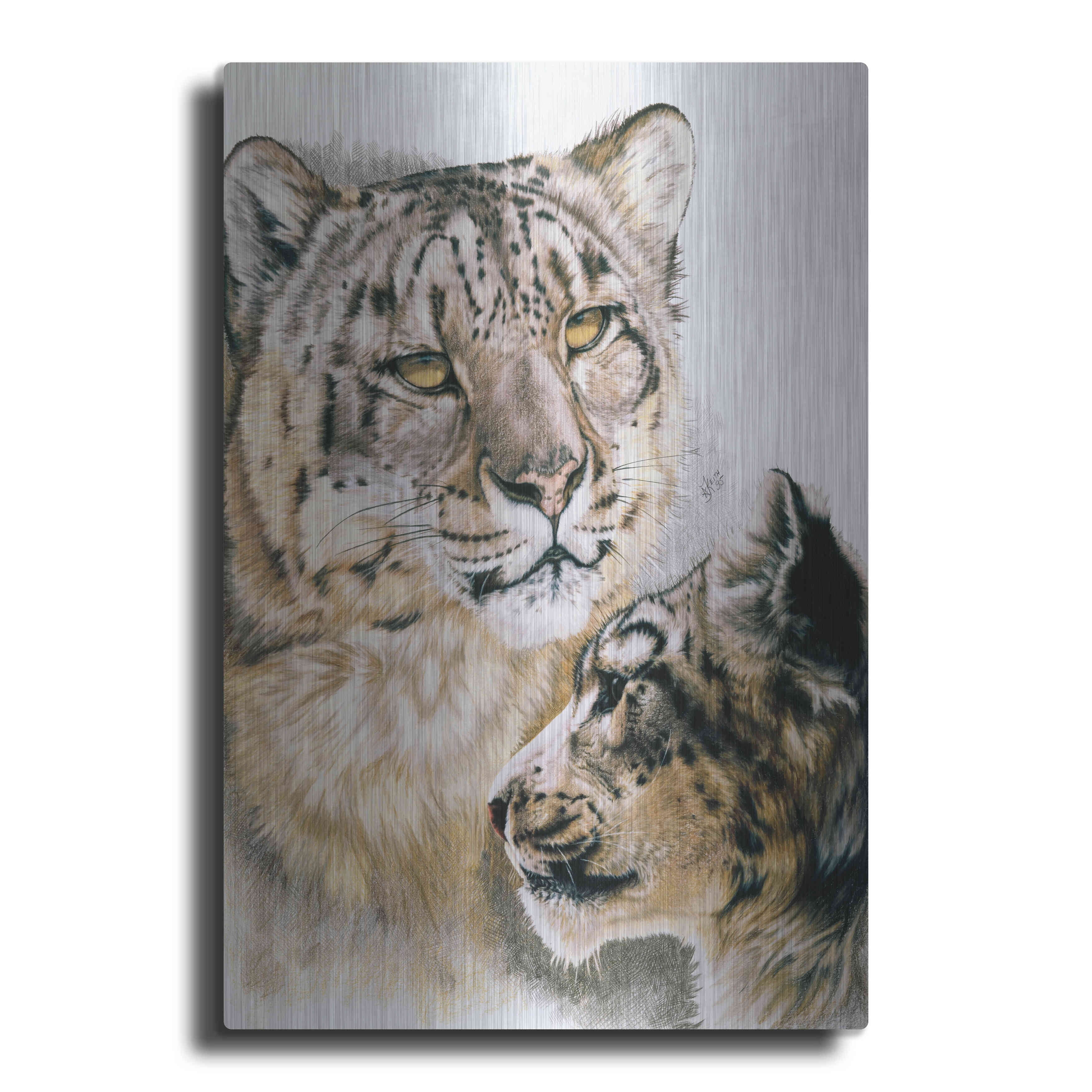 Luxe Metal Art 'Panthera Uncia' by Barbara Keith, Metal Wall Art, 16 ...