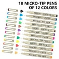 Shuttle Art 18 Pack Micro Line Pens - Colored Set, Waterproof, Ultra ...