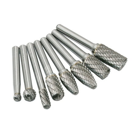 Meterk Tungsten Steel Burr Set With 6Mm Shank 8Pcs Double Cut Solid ...