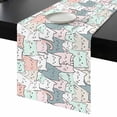 Cute Cat Cartoon Animal Pattern Table Runner 36 Inches Long,Kitchen ...