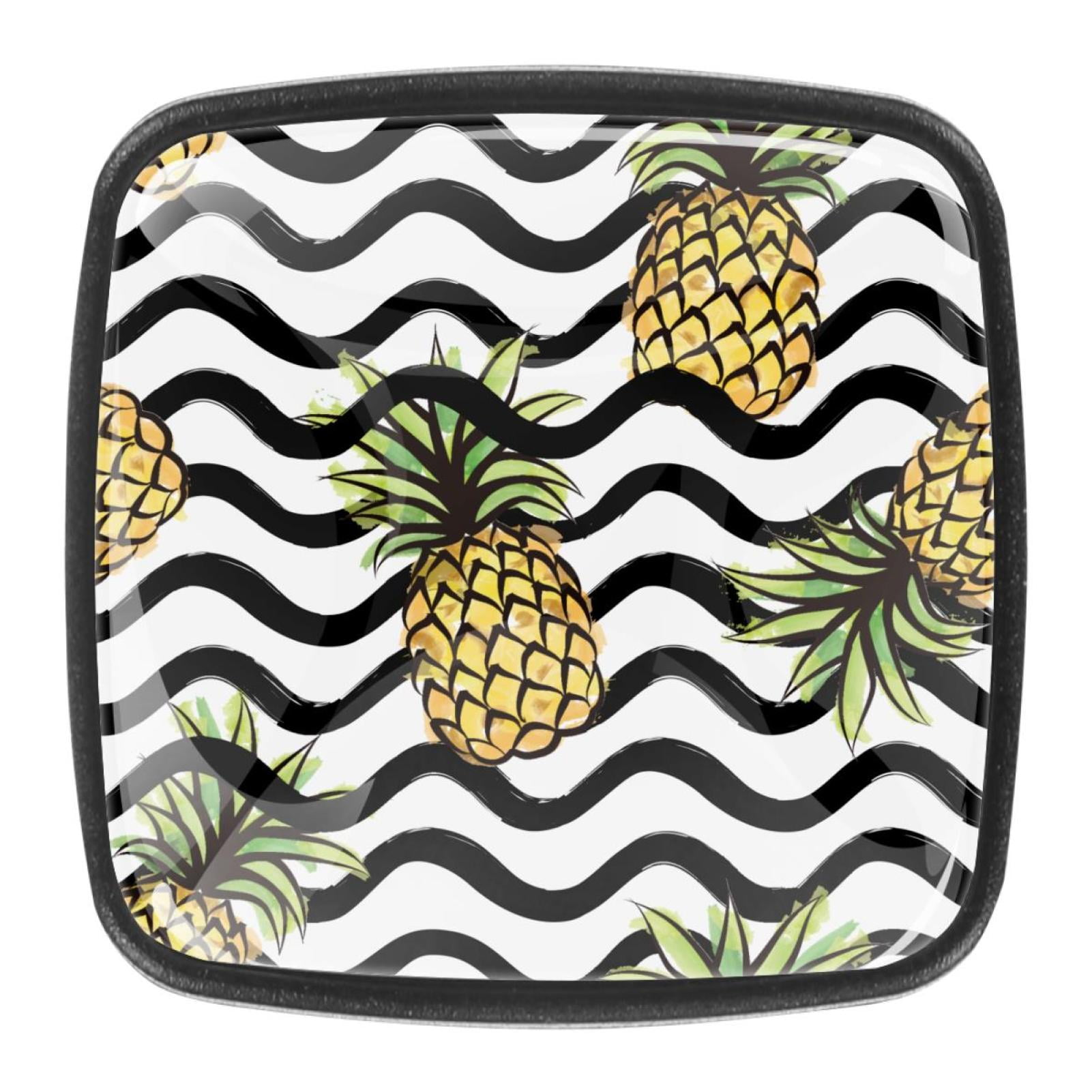 4 Pcs Square Cabinet Handle Cupboard Knob Drawer Pulls Handle Pineapple ...