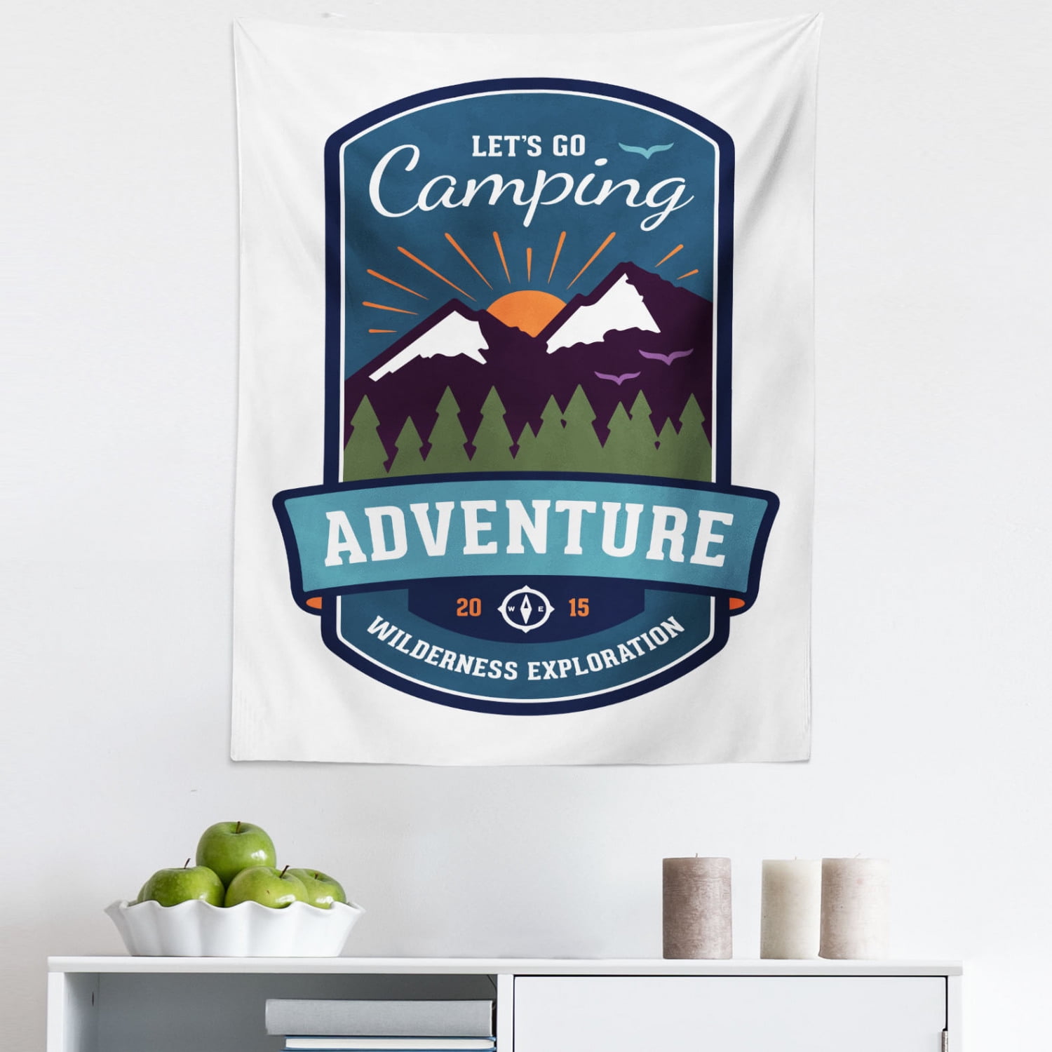 Adventure Tapestry, Signboard of Camping Wilderness Exploration ...